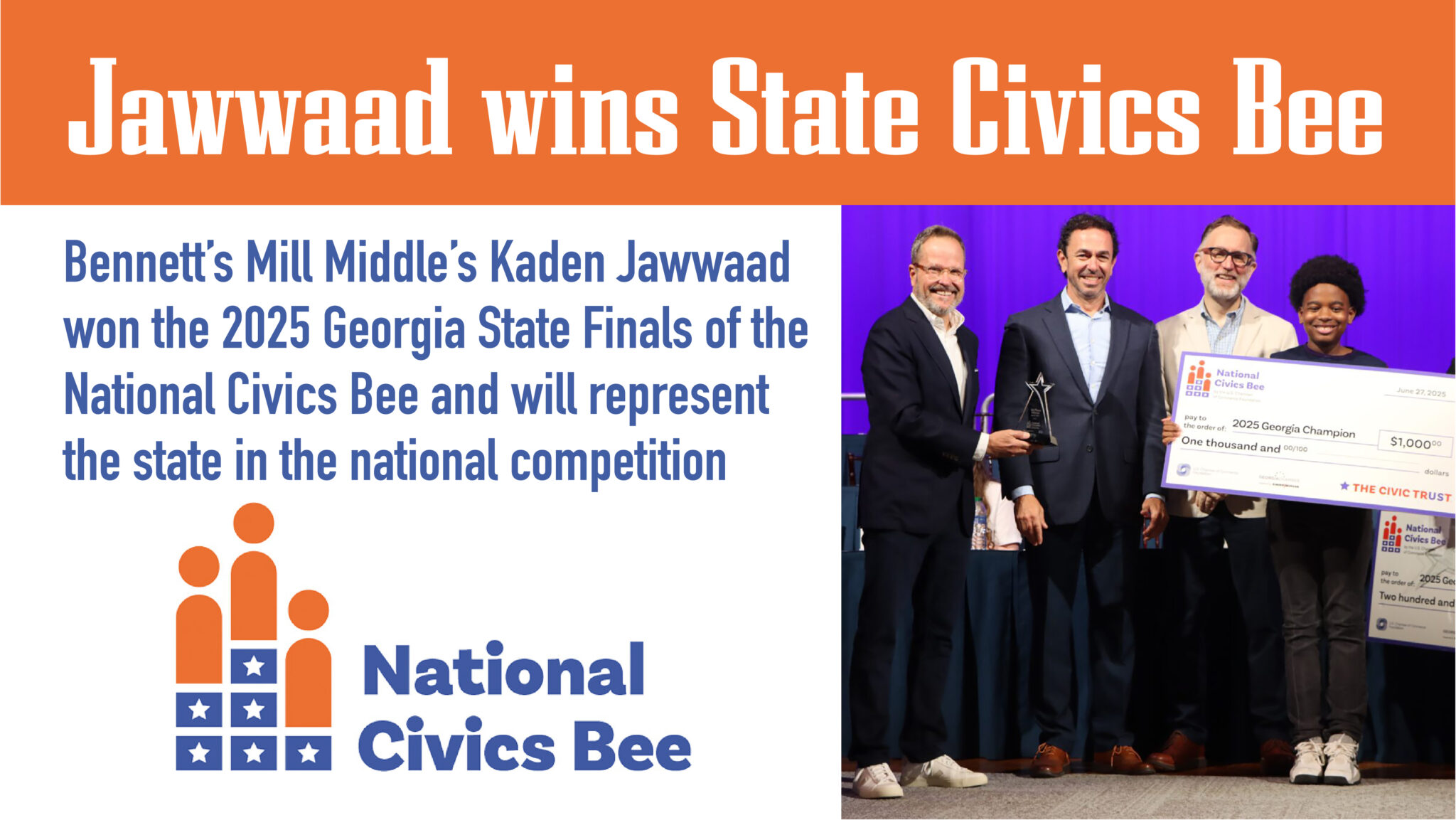 Bennett’s Mill’s Jawwaad wins State Civics Bee | The Citizen